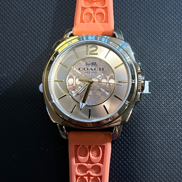 Coach | Accessories | Coach Boyfriend Watch With 34mm Golden Face ...